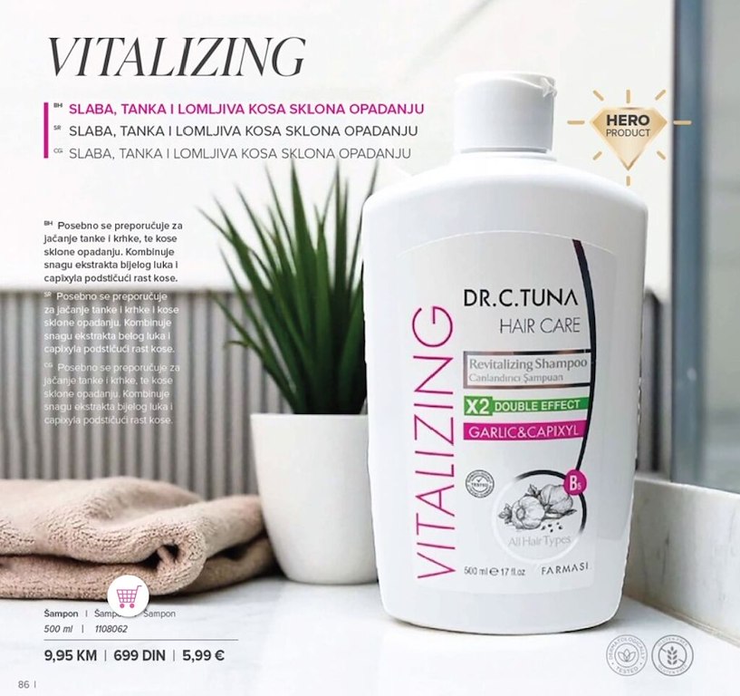 Dr. C. Tuna Hair Care – linije za jačanje i obnovu kose Vitalizing –