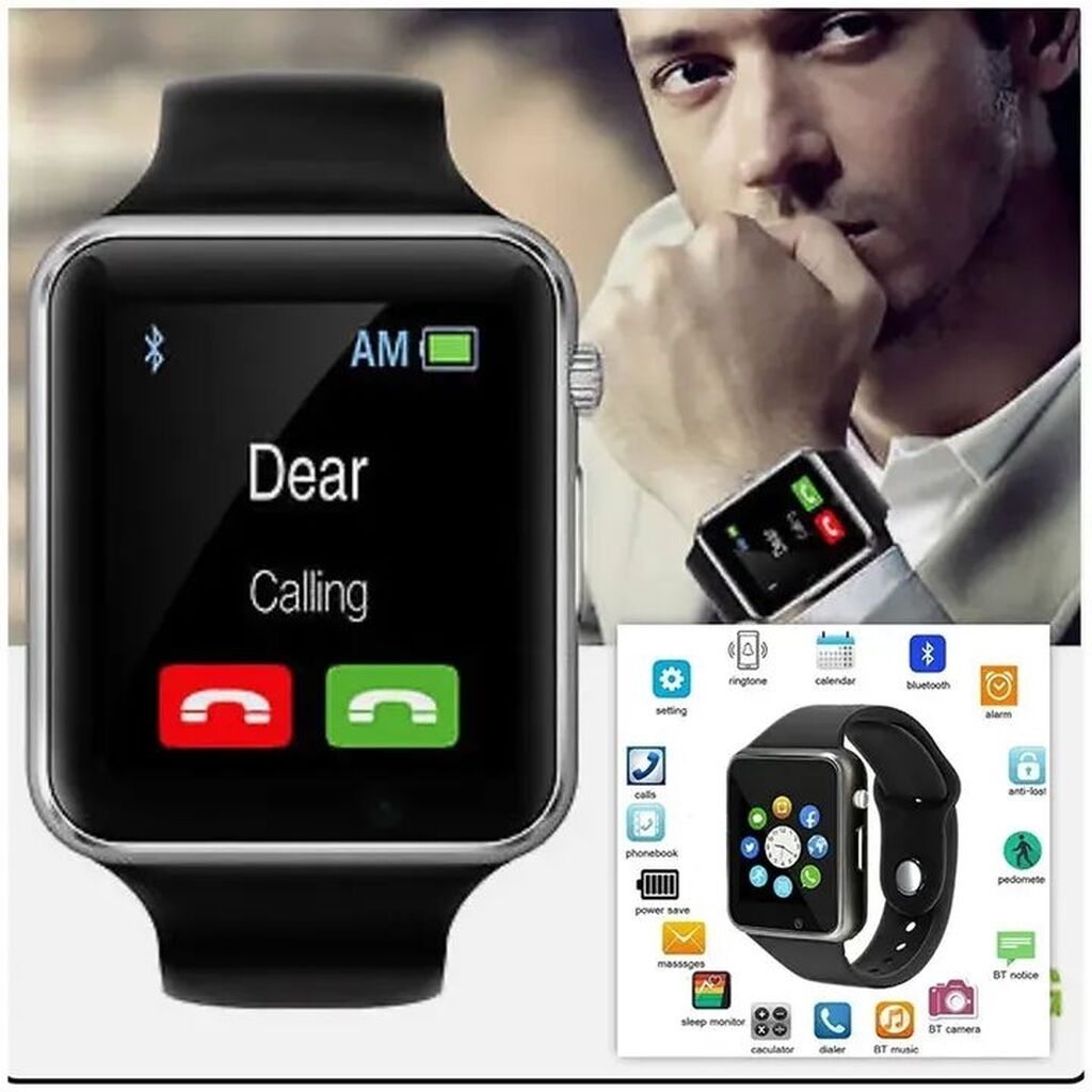 01. Smart Watch A1smart sat telefon Crni-Pametan sat Cena:2599din