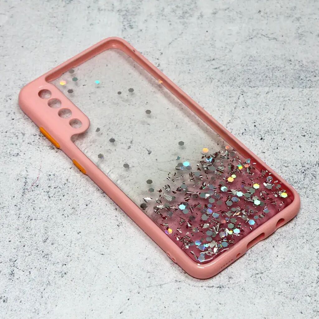 Maska Frame Glitter roze boje, namenjena za Samsung A307F/A505F/A507F