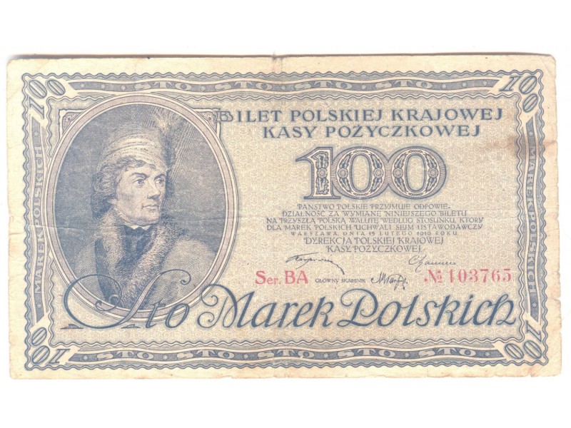 Poljska 100 marek 1919