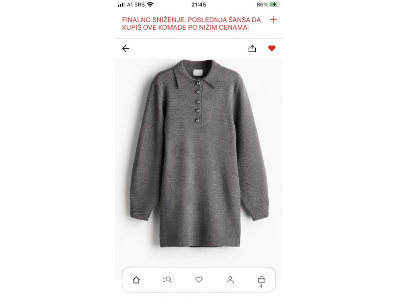 ***NOVA H&M pletena haljina*** vel.L