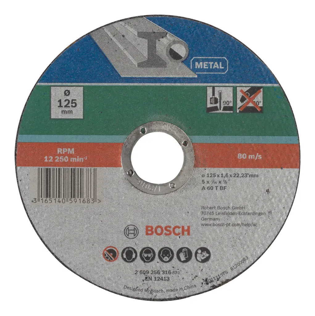Bosch Rezna ploča 2609256316, Ravna, 125×1.6×22,23 mm, Metal