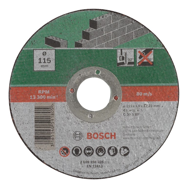 Bosch Rezna ploča 2609256328, Ravna, 115×2,5 mm, Kamen