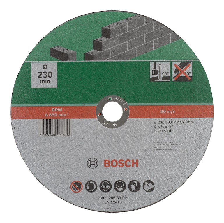 Bosch Rezna ploča 2609256331, Ravna, 230×3,0 mm, Kamen