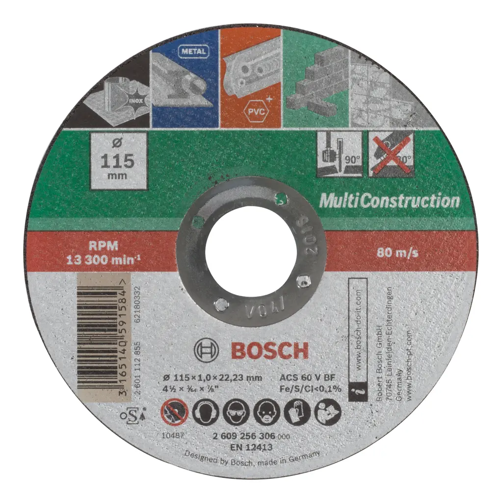 Bosch Rezna ploča 2609256306, Ravna, 115×1×22,23 mm, MultiCon