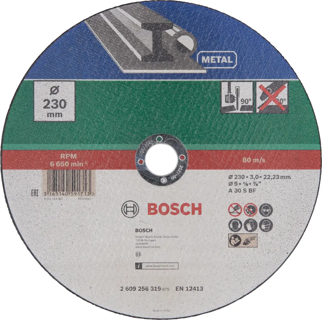 Bosch Rezna ploča 2609256319, Ravna, 230×3,0×22,23 mm, Metal, 10 komada