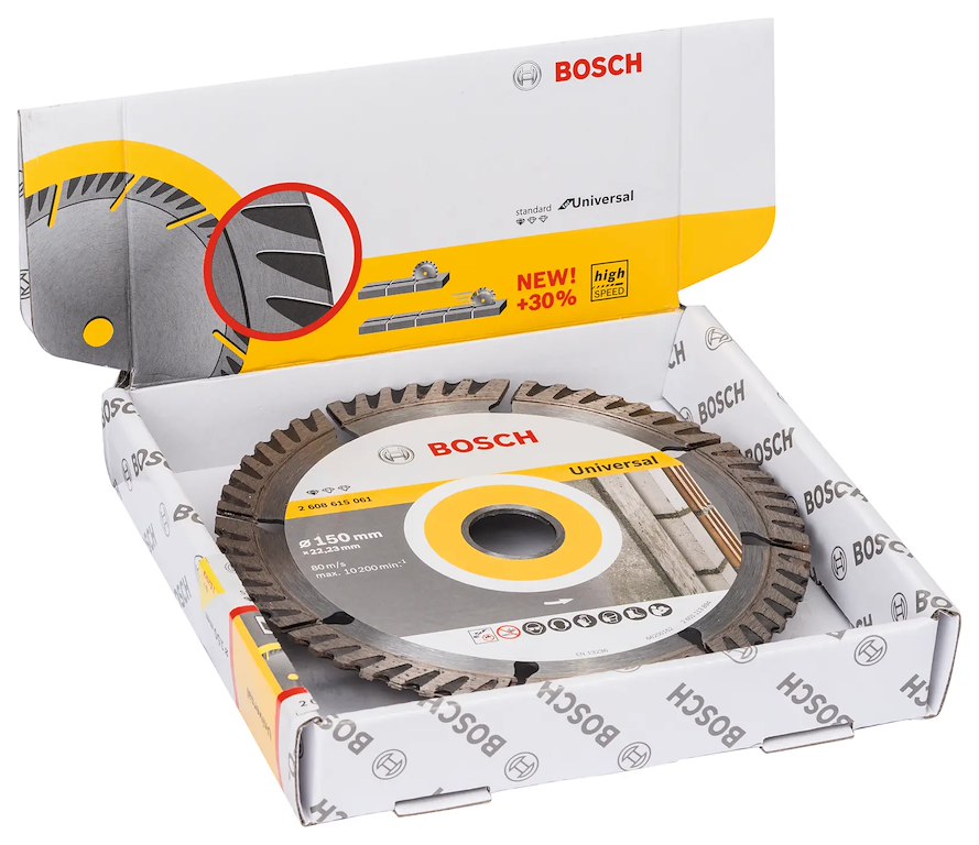 Bosch Dijamantska rezna ploča Standard for Universal 150x22,23 (pakovanje od 10 kom.) 2608615062, 150x22.23x2.4x10mm