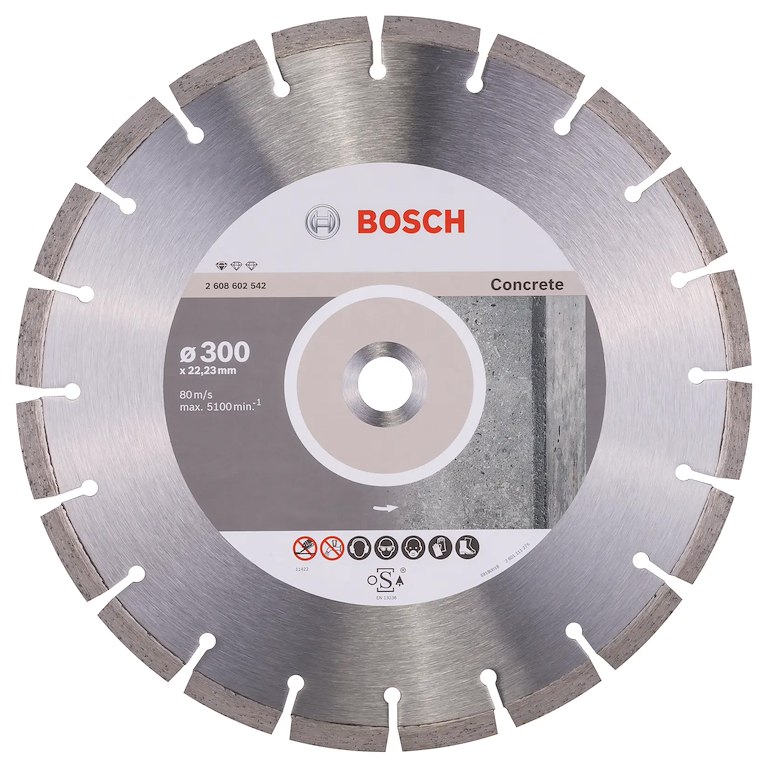 Bosch Dijamantska rezna ploča Standard for Concrete 2608602542, 300 x 22.23 x 3.1 x 10 mm