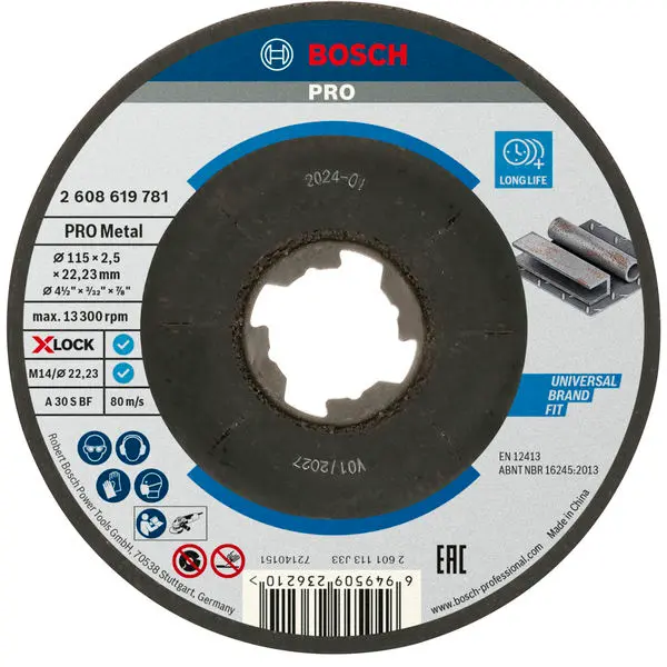 Bosch Pro Metal X-Lock rezna ploča izvijena 2608619781, 115 × 2,5 mm