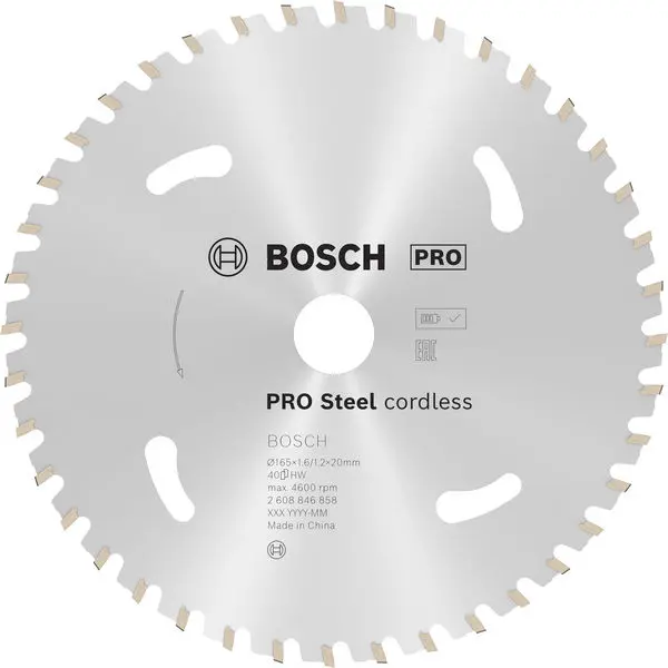 Bosch Pro List aku testere za čelik 165mm 40T 2608846858