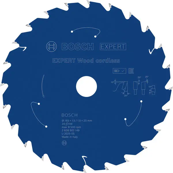 Bosch List testere za drvo Expert, 165mm, 24T