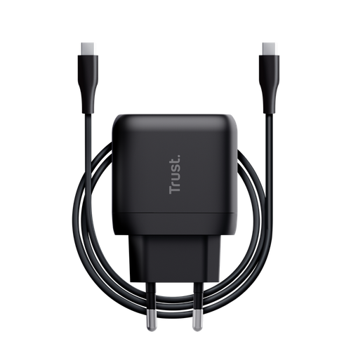 Punjač TRUST Maxo 45W USB-C za laptop, pametni telefon i tablet sa 2m USB-C kablom - crna