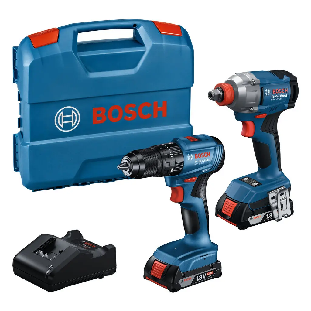 Bosch Set aku alata Udarni odvrtač GDX 183‑LI i Bušilica‑odvijač GSB 185, 2 × 2.0 Ah, Punjač GAL 18V‑20, Kofer