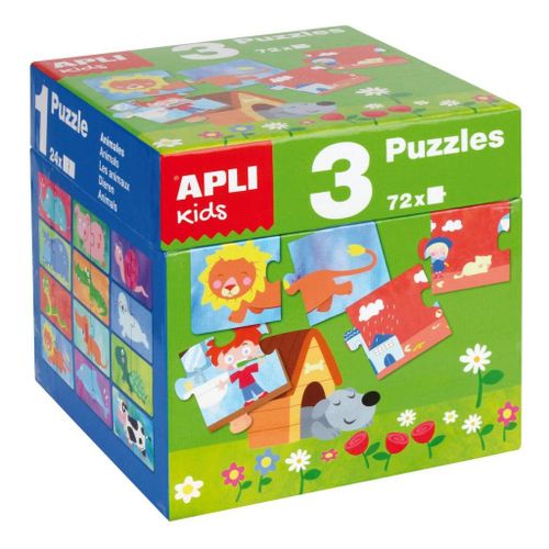 APLI Puzzle X 3, 72 Kom - Kuća Životinje I Godišnja Doba 14114