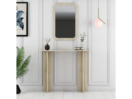 HANAH HOME Sto za šminkanje Modena Mirror Travertine