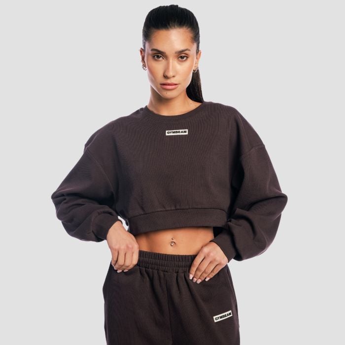 Ženski duks Aura Cropped Tee Brown - GymBeam