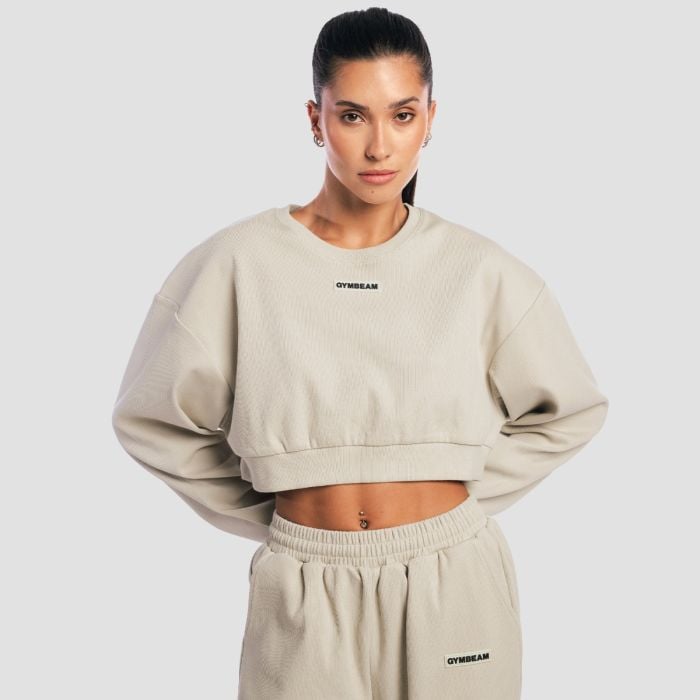 Ženski duks Aura Cropped Grey - GymBeam