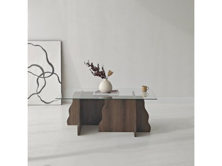 HANAH HOME Sto za dnevnu sobu Canyon Walnut Transparent