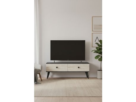 HANAH HOME TV polica Mona 120 Anthracite Travertine