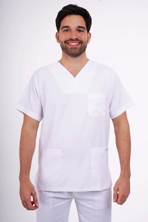 Pureboks Muška medicinske uniforme, Bela
