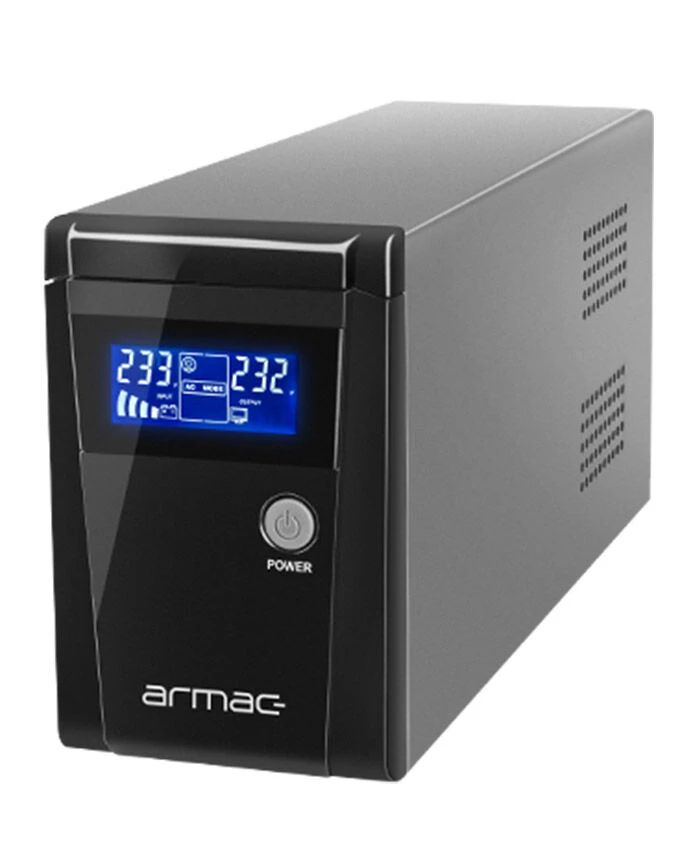 Armac Ups 850VA, 480W, 2X 230V Schuko OUT, RJ11/RJ45 IN/OUT, USB, LCD, Metal Cas, Crni