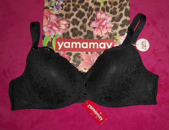 Yamamay crni čipka forma bez žice 85C NOVO!%