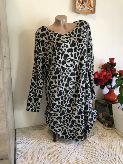 Nova Sivo crna leopard haljina M/L