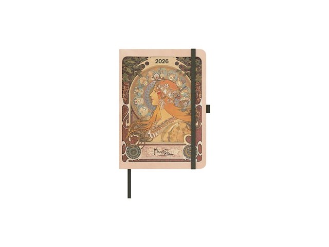 Datumirana agenda 2026 - ArtDiary, Alfons Mucha, 16x22 cm