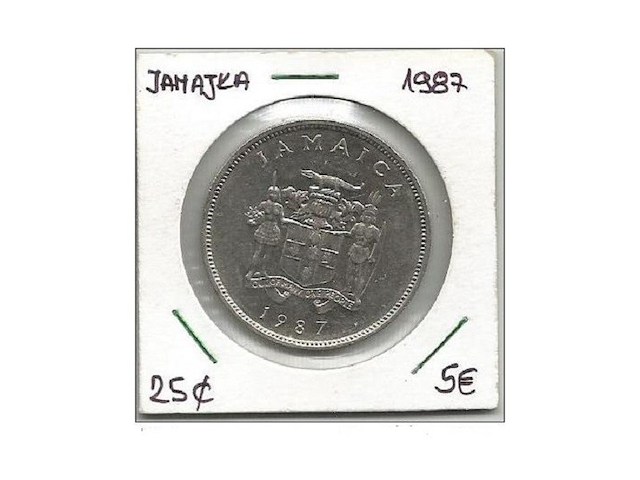 c6 Jamaica 25 cents 1987.