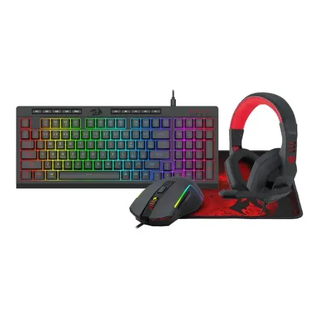 Redragon Set geјmerska tastatura, miš, slušalice i podloga Combo S149, Crveno-crni