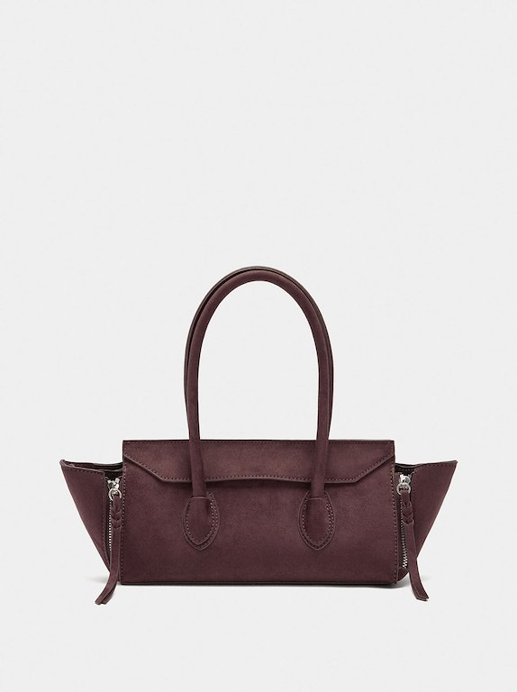 LEATHER-EFFECT SHOULDER BAG WITH FLAP