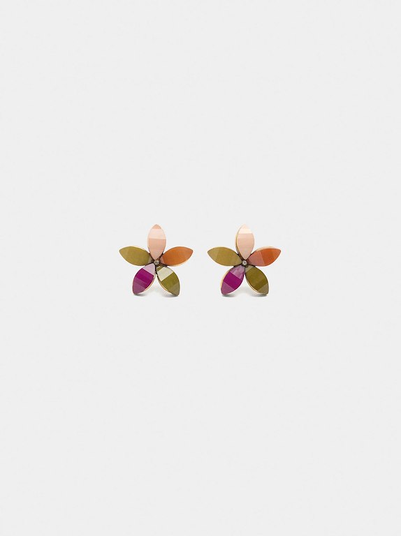 FLOWER EARRINGS WITH RESIN