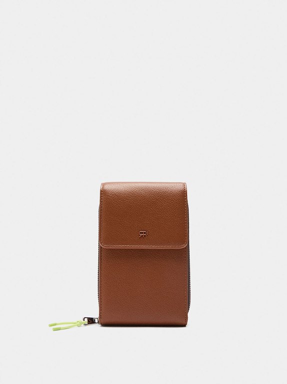 MOBILE PHONE BAG WITH TEXTURE AND FLAP
