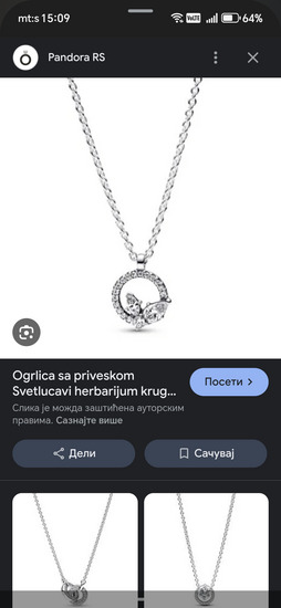Pandora ogrlica plus 2 priveska,ili posebno
