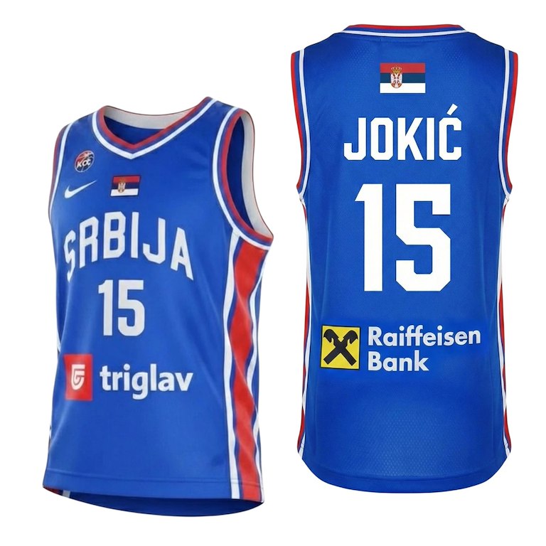 KOŠARKAŠKI DRES JOKIĆ 15 EUROBASKET 2025 PLAVI TROBOJKA