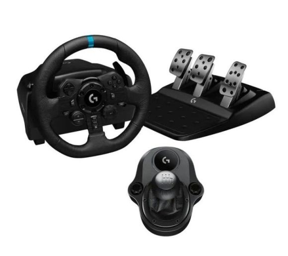 Logitech - Logitech G923 Trueforce Racing Wheel + Logitech Shifter