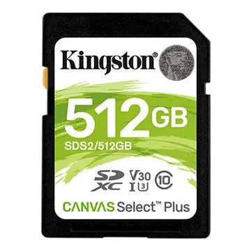 KINGSTON CANVAS SELECT PLUS SDXC MEMORY CARD SDS2 - 512GB