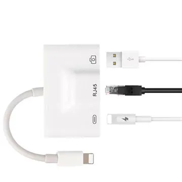 3-IN-1 LIGHTNING NA RJ 45 ETHERNET MREŽNI ADAPTER SA USB & LIGHTNING PORTOM
