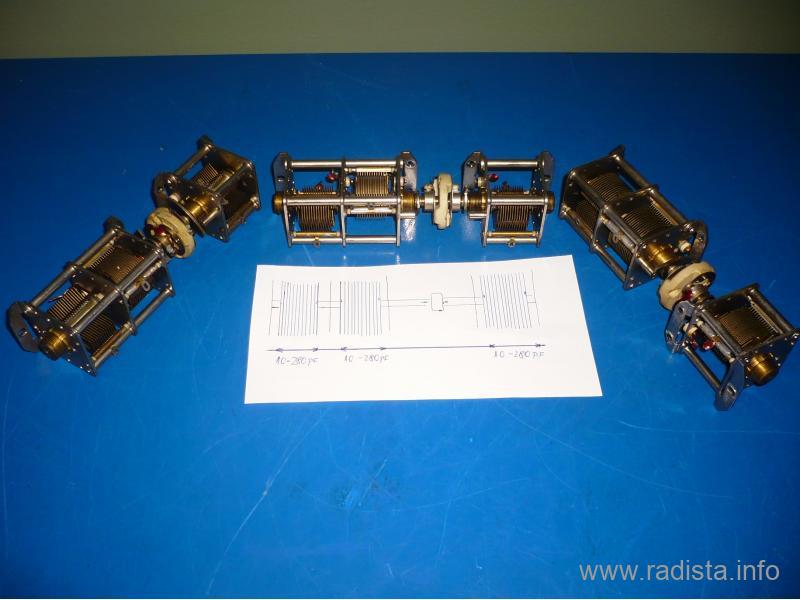 Promen. vaz. kondenzatori ( 3 x 10 - 270 pF)
