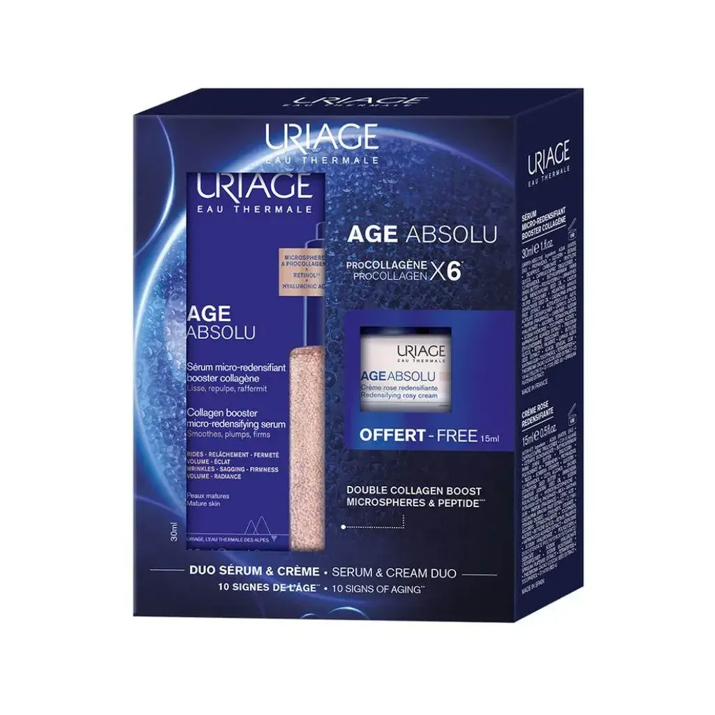 Uriage Set za negu lica Serum Age Absolu, 30 ml i Dnevna krema, 15 ml