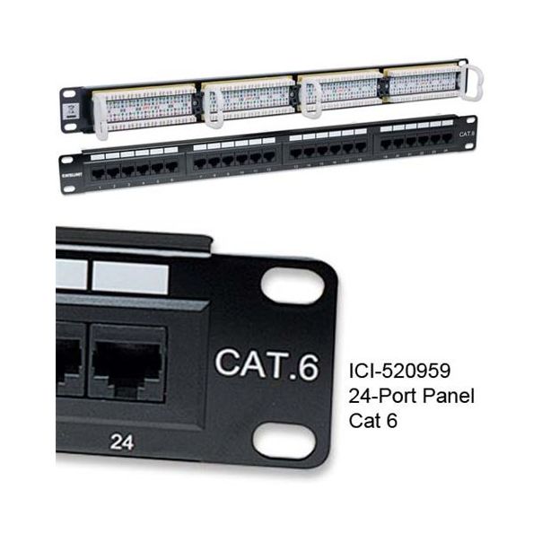 INTELLINET Patch panel Manhattan 520959 19"/1U Cat6/24 port
