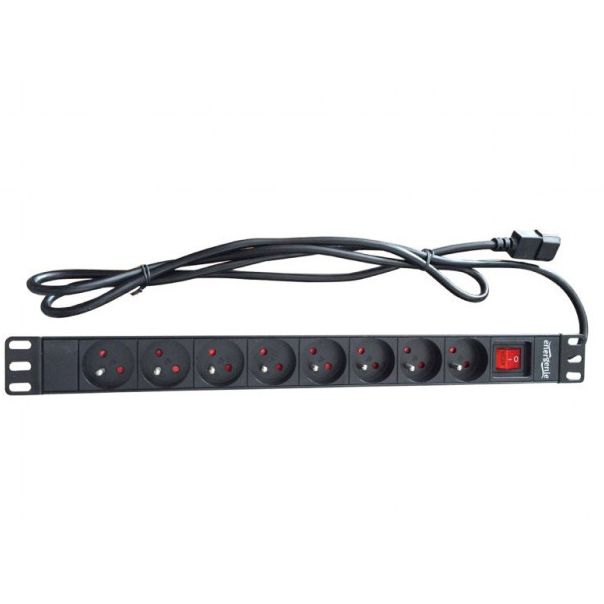OSTALO Kabl 230V razvodni PDU panel 19"/1U sa 8 utičnih mesta,1.8m C14 (PDU-8SP-1U-C14)