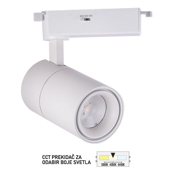 FORMA LED šinski reflektor CCT 30W 3000K,4000K,6400K TL08-30CCT WH