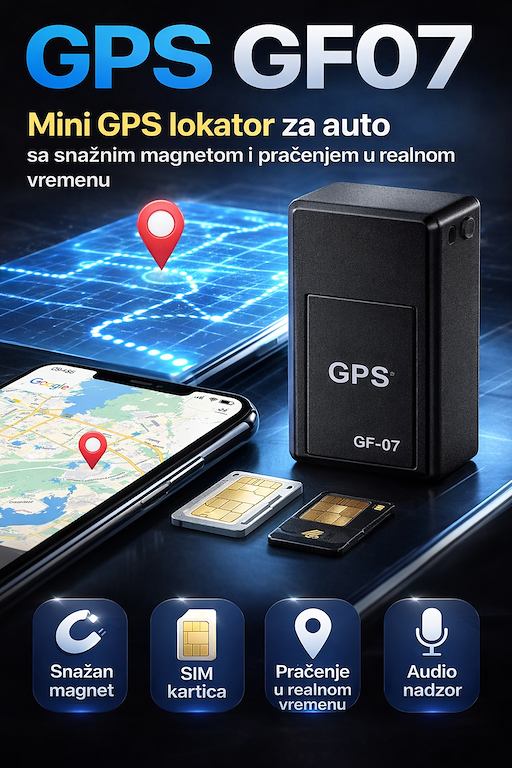 Mini GPS lokator za auto sa magnetom i praćenjem u realnom vremenu