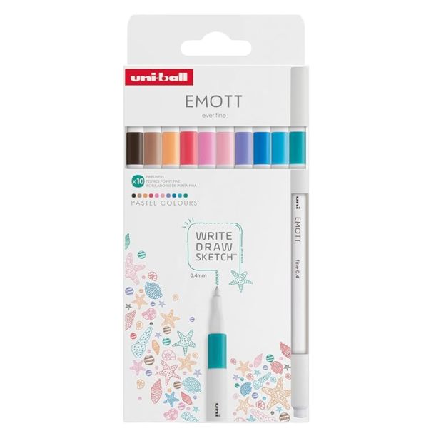 Uni Fineliner Emott set 10/1 0,4 Pastelne boje