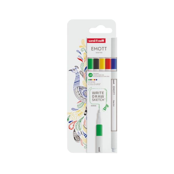 Uni Fineliner Emott set 5/1 0,4 Vivad Colours