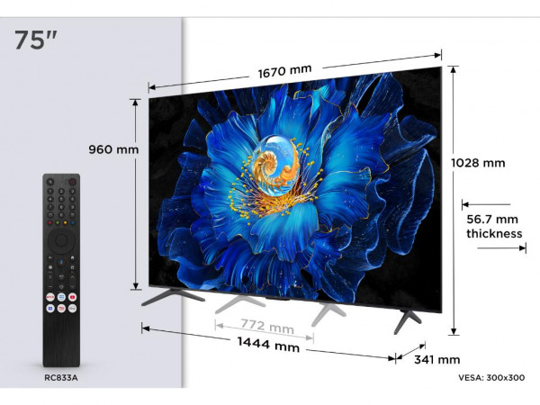 Televizor TCL 75C6KSQLED MiniLED75''4K UHD60HzGoogle TVcrna' ( '75C6KS' )