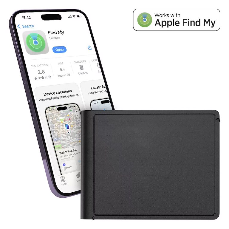 WALLET FINDER, find my novčanik sa funkcijom lociranja, crni