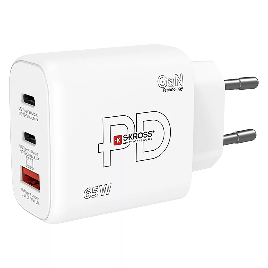 POWER CHARGER 65W PD EU, zidni punjač 65w, beli