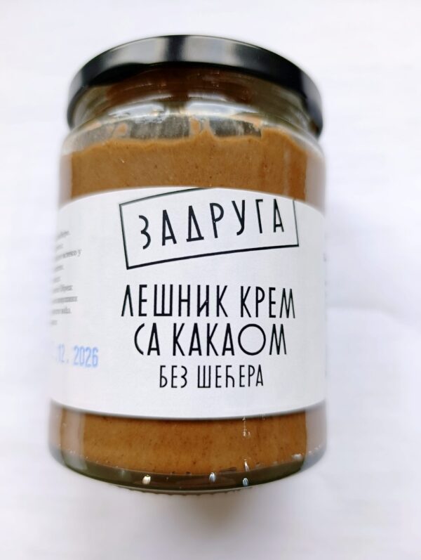 Lešnik krem sa kakaom bez dodatog šećera 300g